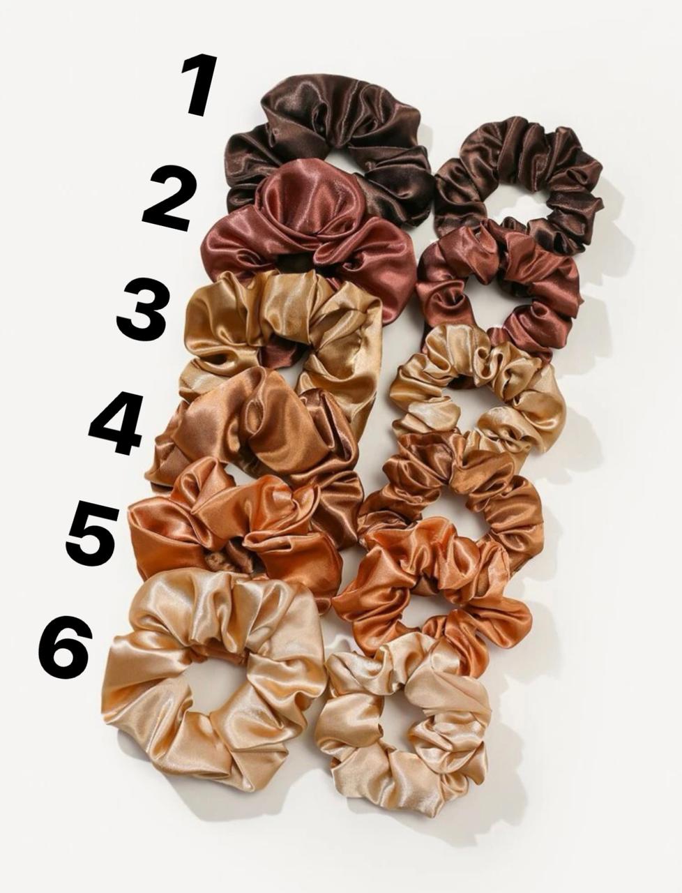 satin scrunchies brown ( per piece)(بالقطعه) – Sanim Beauty